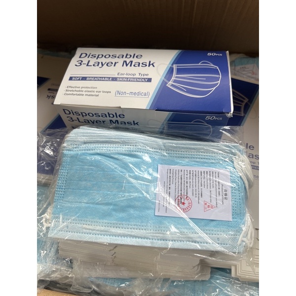 Jual Masker 3ply Murah isi 50 pcs Disposable face mask earloop -biru ...