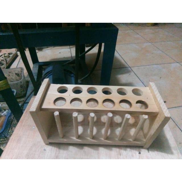 Jual Rak tabung reaksi kayu atau stainless | Shopee Indonesia