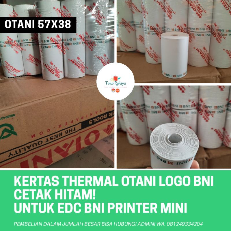 Jual KERTAS THERMAL / STRUK LOGO BANK BNI 100% ORIGINAL / KERTAS EDC ...