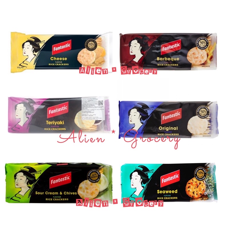 Jual FANTASTIC Rice Crackers Cheese BBQ Barbeque Original Seaweed ...