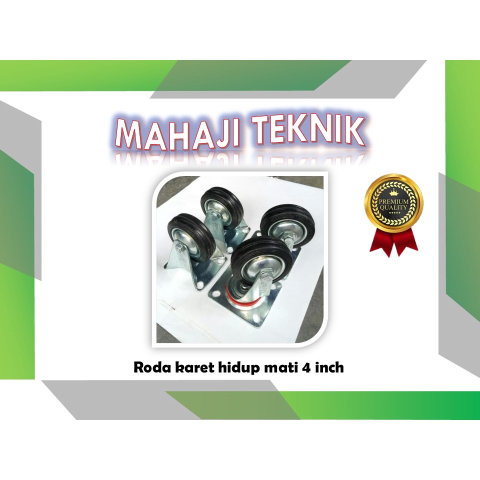 Jual Roda Etalase 4 inch / Roda Trolley / Roda Karet (2 Hidup 2 Mati ...