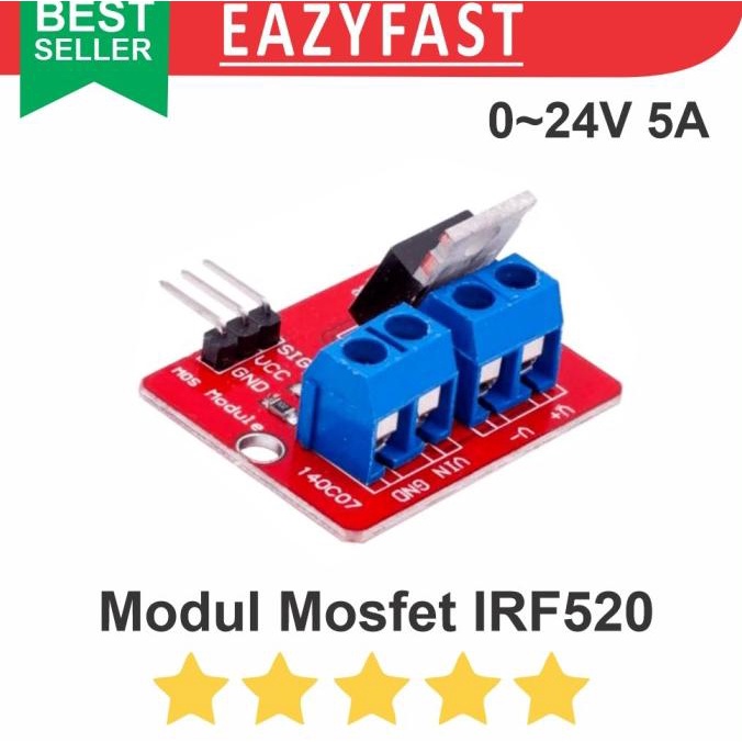 Jual IRF520 IRF 520 Mosfet Driver Switch Mos Module 24V 5A efst90 Kualitas Baik | Shopee Indonesia