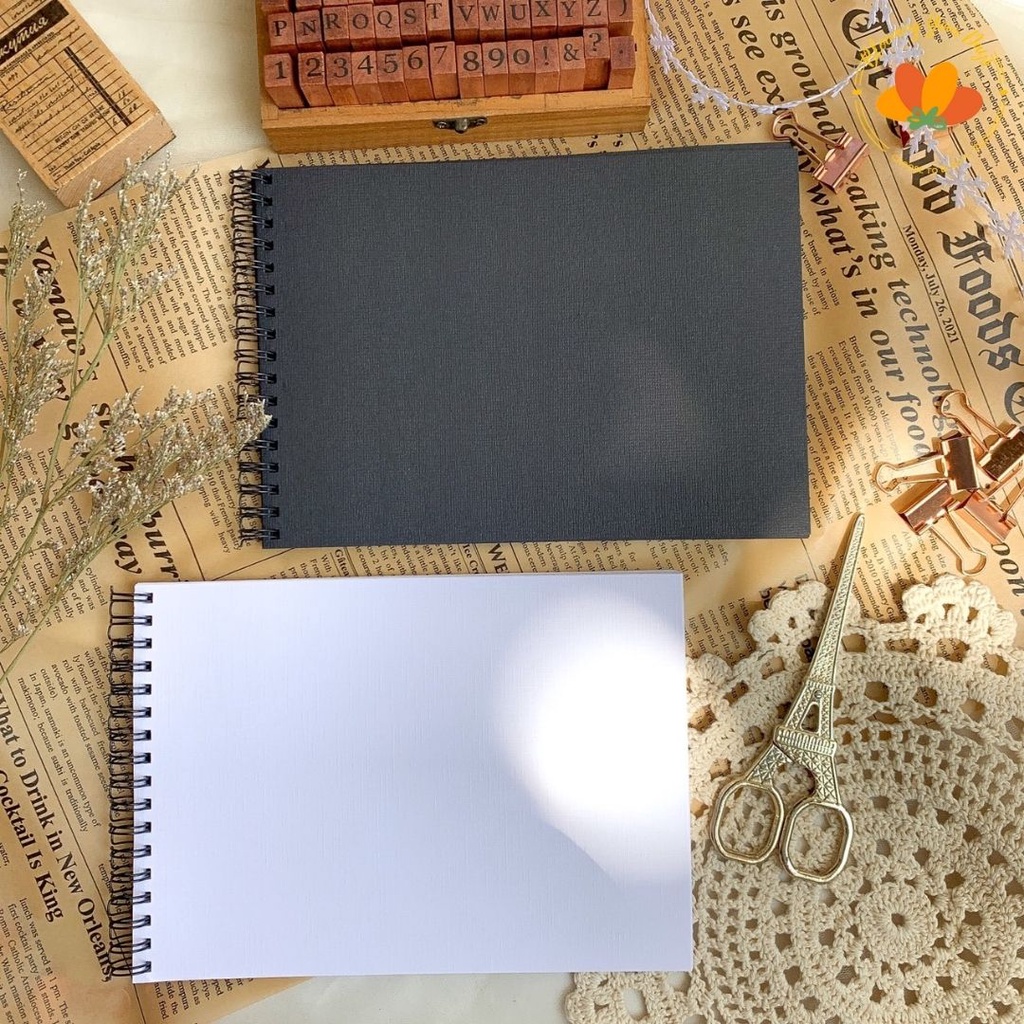Jual Bloomingyourdays Scrapbook album vintage hitam putih notebook buku ...