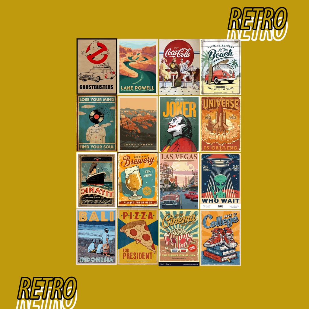 Jual POSTER RETRO AESTHETIC | POSTER DINDING KAMAR VINTAGE | POSTER ...