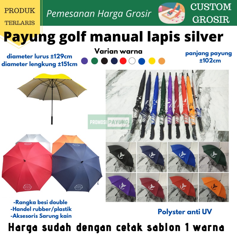Jual [ payung custom grosir ] payung ukuran besar jumbo golf premium ...