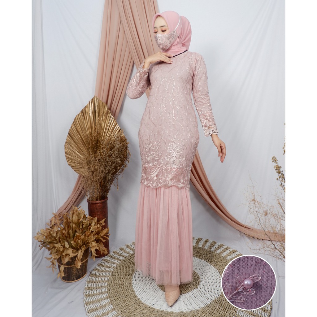 Jual Stelan Gamis Tutu Andara Warna Rosegold | Shopee Indonesia