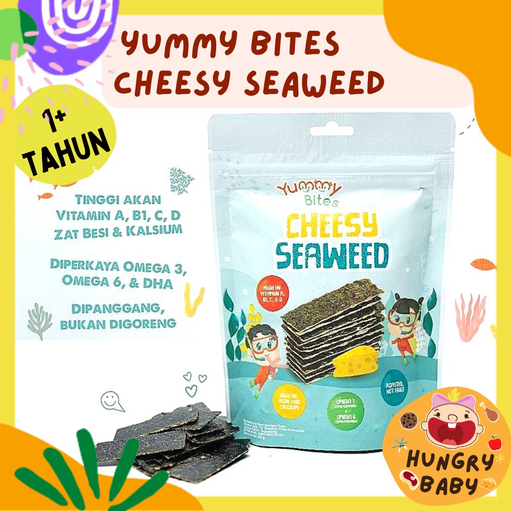 Jual Yummy Bites Cheesy Seaweed 30 gram / Cemilan Rumput Laut 30 g ...