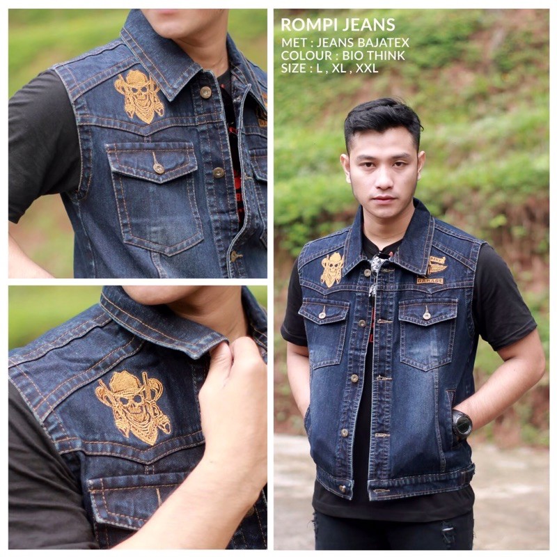 Jual Rompi Jeans Original/Rompi Bikers/Rompi Motor | Shopee Indonesia