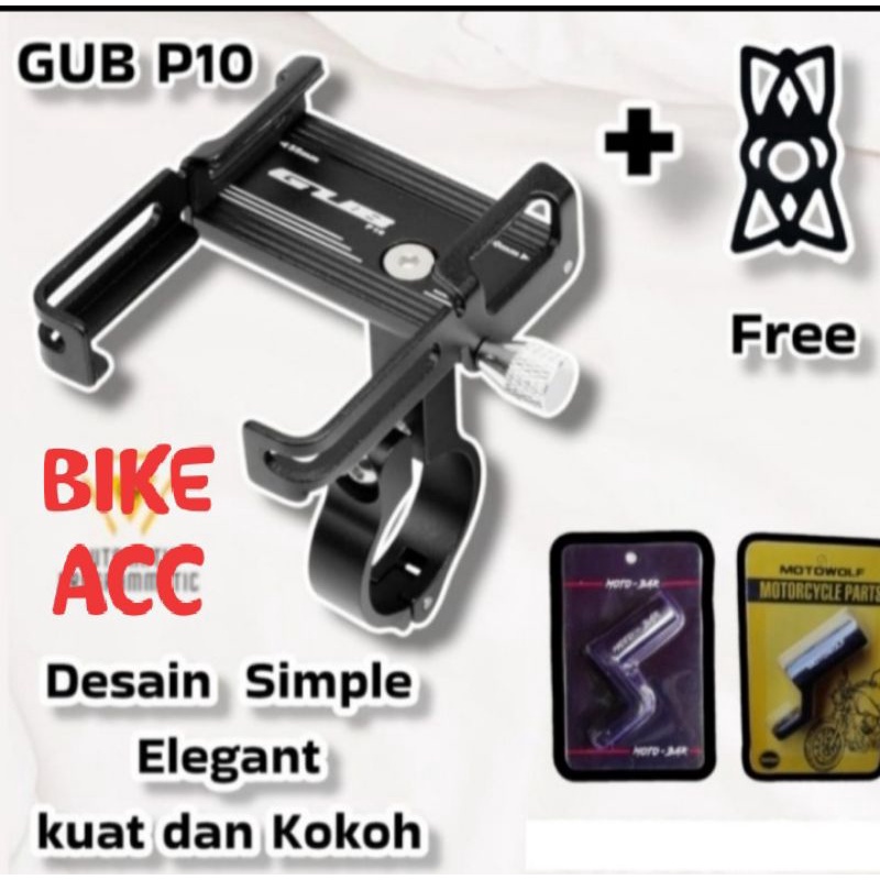 Jual Paket Braket Dan Holder Hp GUB P10 Universal Motor | Shopee Indonesia