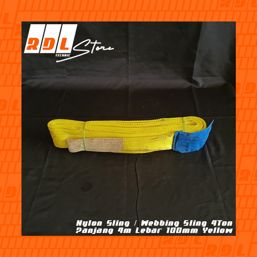 Jual Nylon Sling / Webbing Sling 4Ton Panjang 4m Lebar 100mm Yellow ...