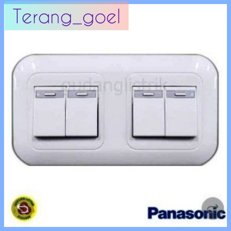 Jual Saklar Tanam Panasonic isi 4 Switch / Inbow 2 Gang 4 Device WEJ ...