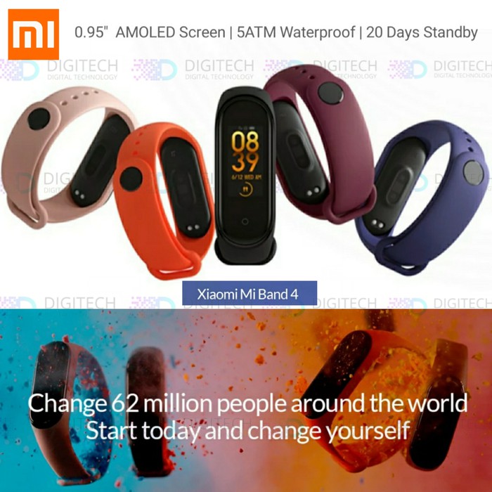 Jual Xiaomi MiBand 4 Smart band Color AMOLED Display Mi Band 4 Original | Shopee Indonesia
