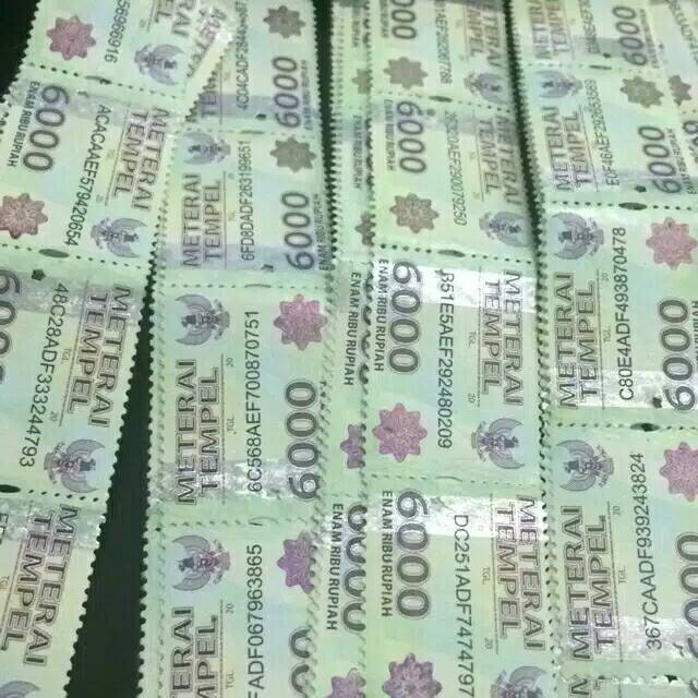 Jual Materai tempel 6000 Materai 6000 materai 3000 materai tempel 3000 ...