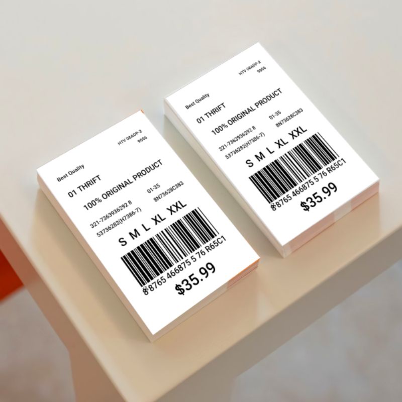 Jual hang tag label baju murah ukuran 4x6 bonus tali , hangtag barcode ...