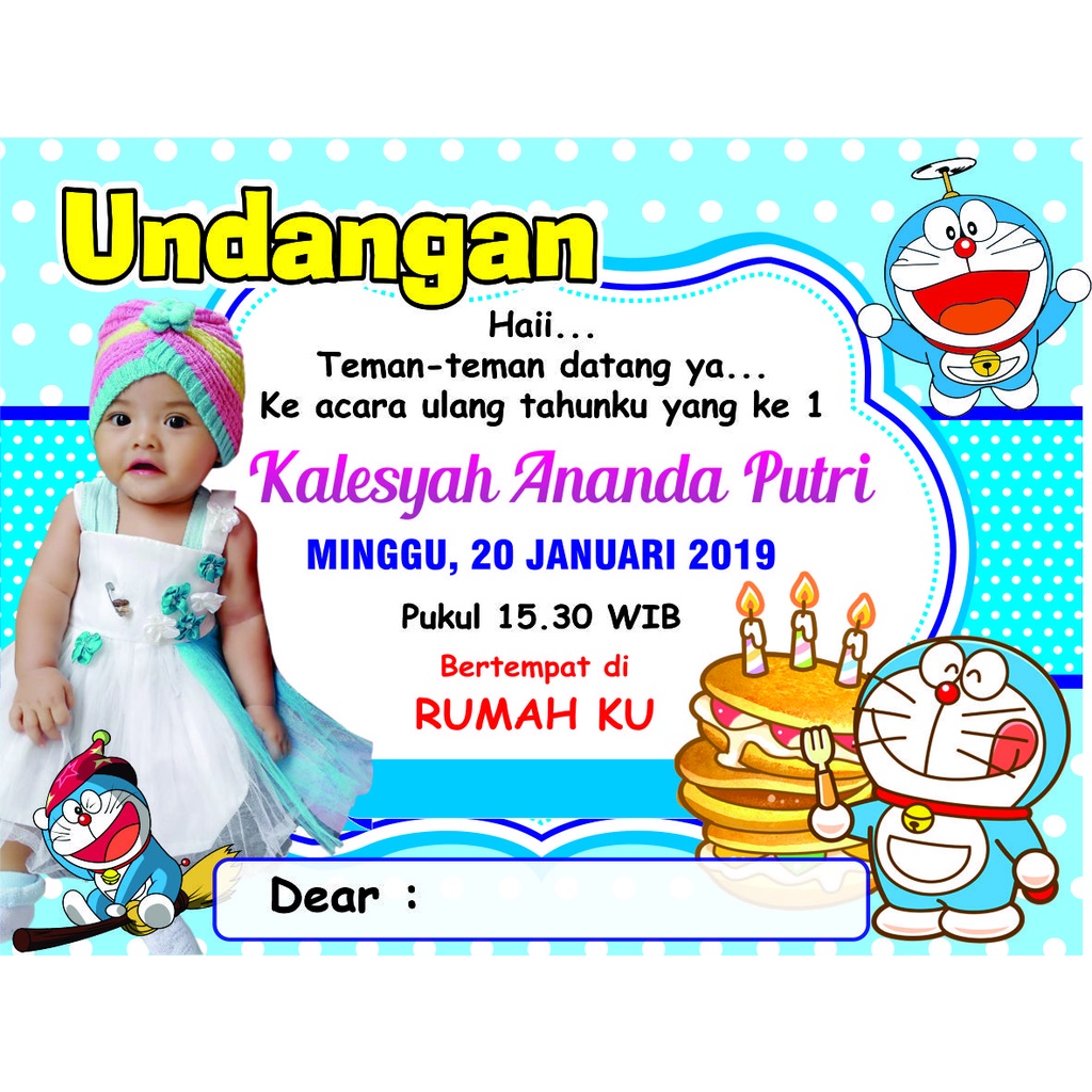 Jual Kartu Undangan Ultah Anak Custom Free Plastik, Kartu Undangan Ulang Tahun Anak Custom Free ...