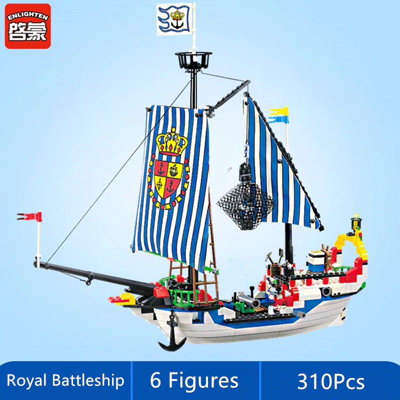 Jual Mainan Lego Enlighten Pirate Ship Royal Warships Boat Figures ...
