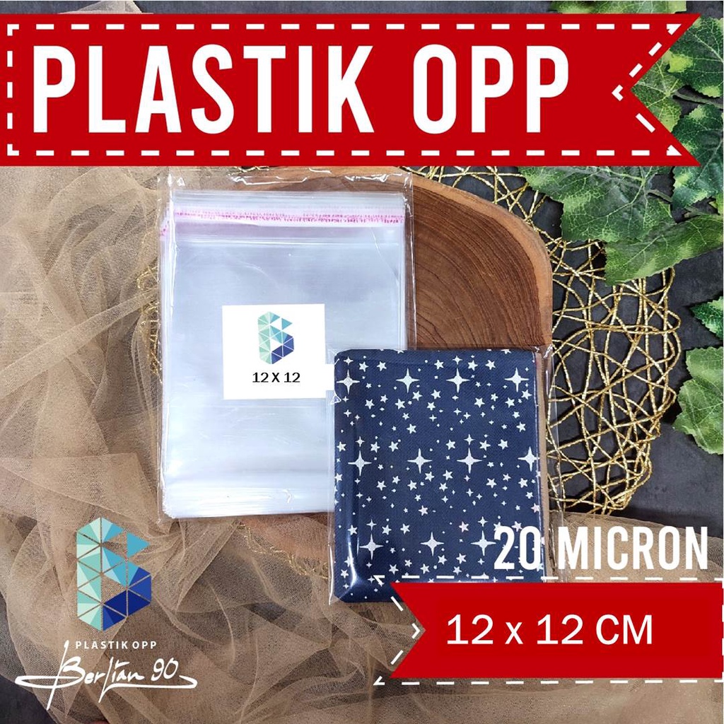 Jual 12X12 CM PLASTIK OPP (SEAL/LEM) TEBAL 20 MIC ASLI / PLASTIK ...
