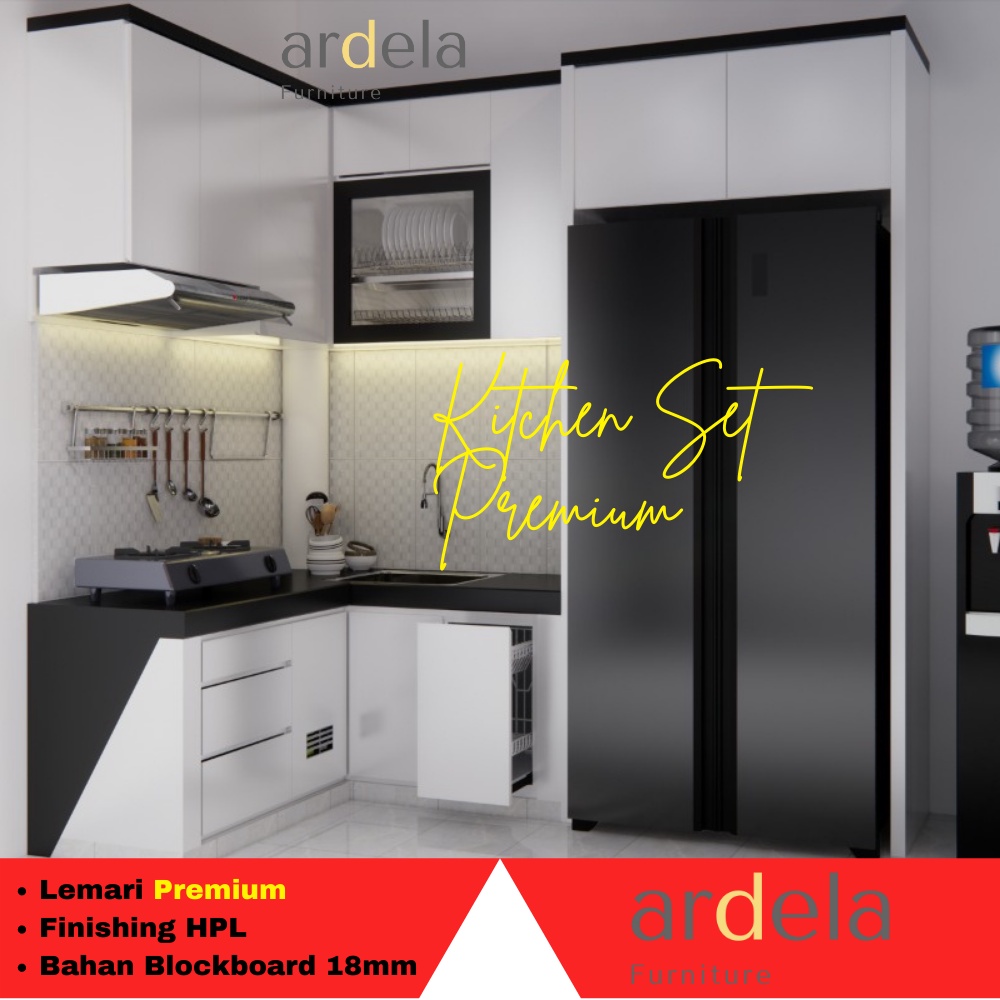 Jual Kitchen Set Premium Free 3D Desain Kitchenset Minimalis Custom ...