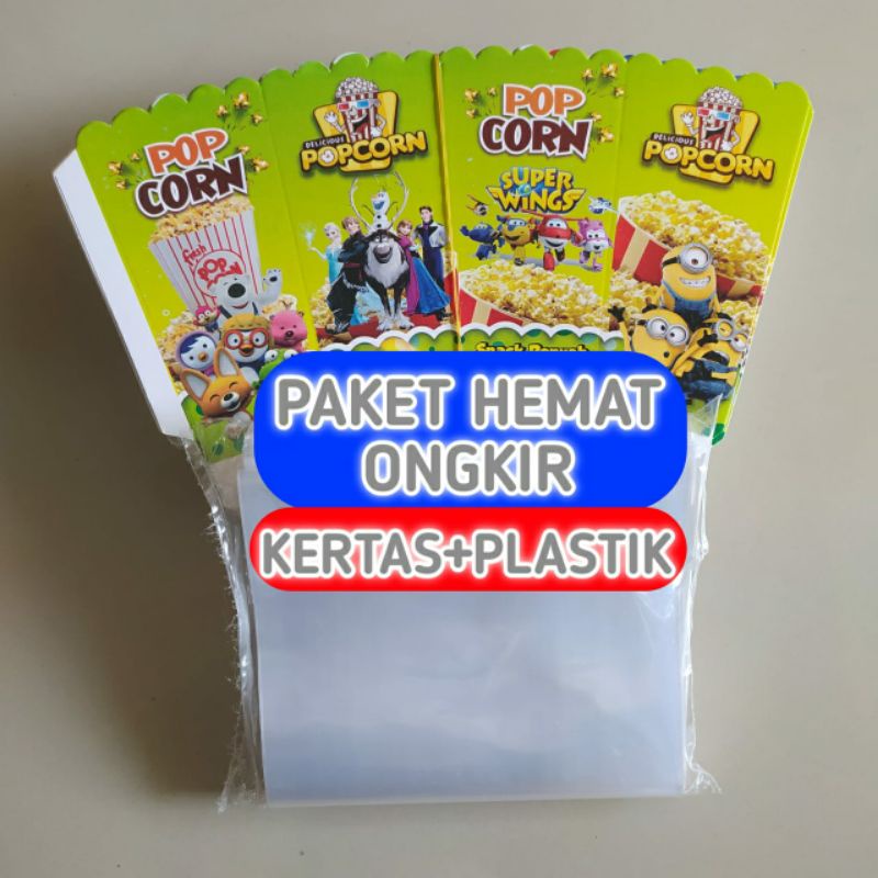 Jual Kertas dan Plastik popcorn 12x6cm .banyak gambar box popcorn ...