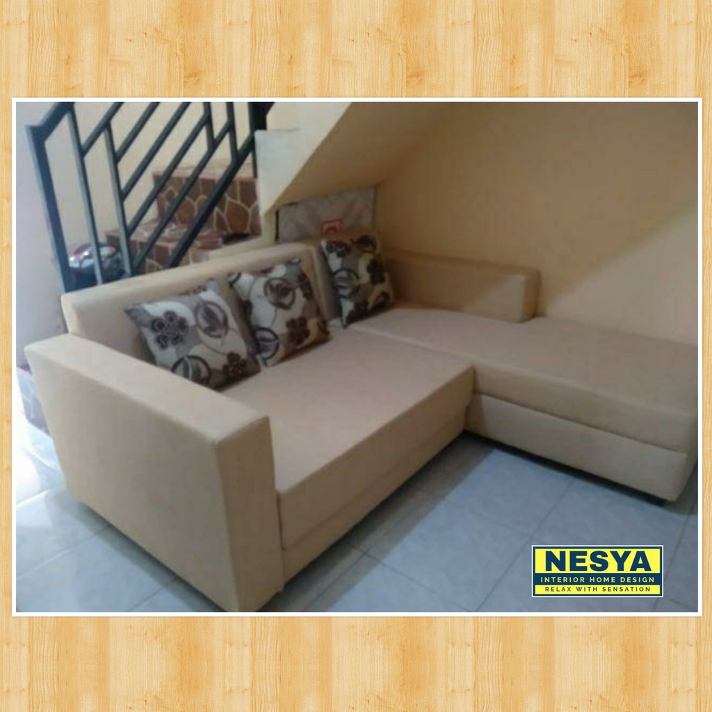 Jual SOFA MELODY L BED SELONJOR PLUS MEJA by NESYA INTERIOR | Shopee Indonesia