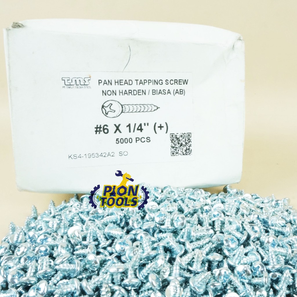 Jual Tapping screw JP 6x 1/4 Sekrup Tapping PH Skrup Kepala Bulat (isi ...