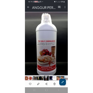Jual HOLY COMMUNION ANGGUR PERJAMUAN KUDUS 1 LITER | Shopee Indonesia
