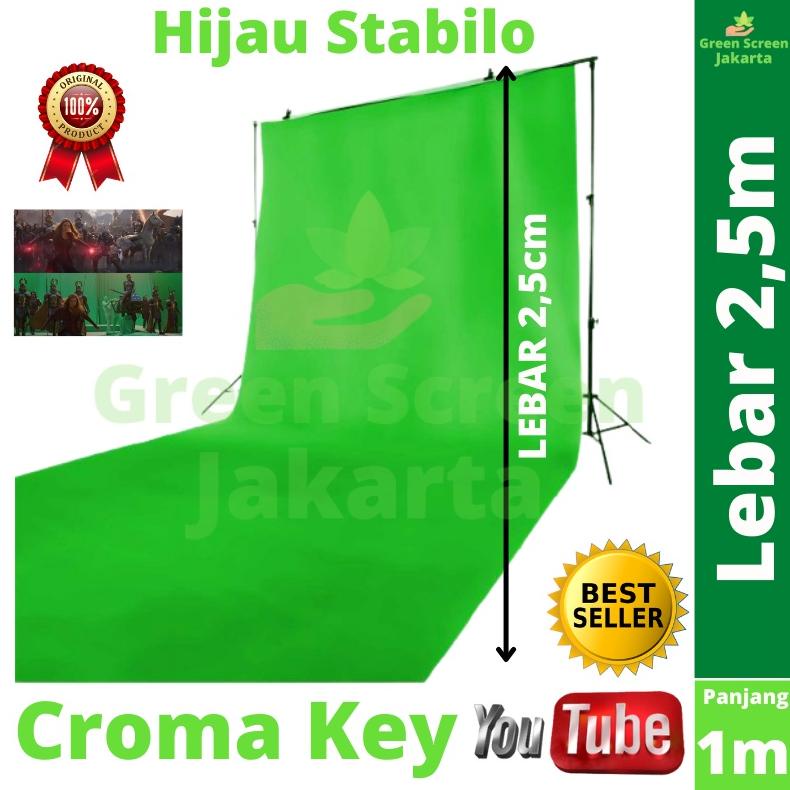 Jual 3m Croma Key Lebar 2,5m Youtuber Background Backdrop zoom Green ...