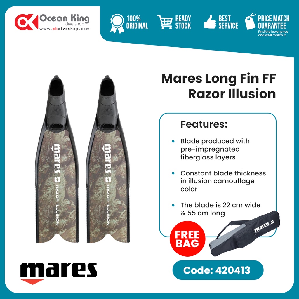 Jual PROMO!! LONG FIN FULL FOOT MARES RAZOR ILLUSION + FREE BAG ...