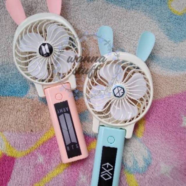 Jual Hand Fan Bunny BTS EXO WANNA ONE NCT Seventeen Kpop Kipas Portable ...