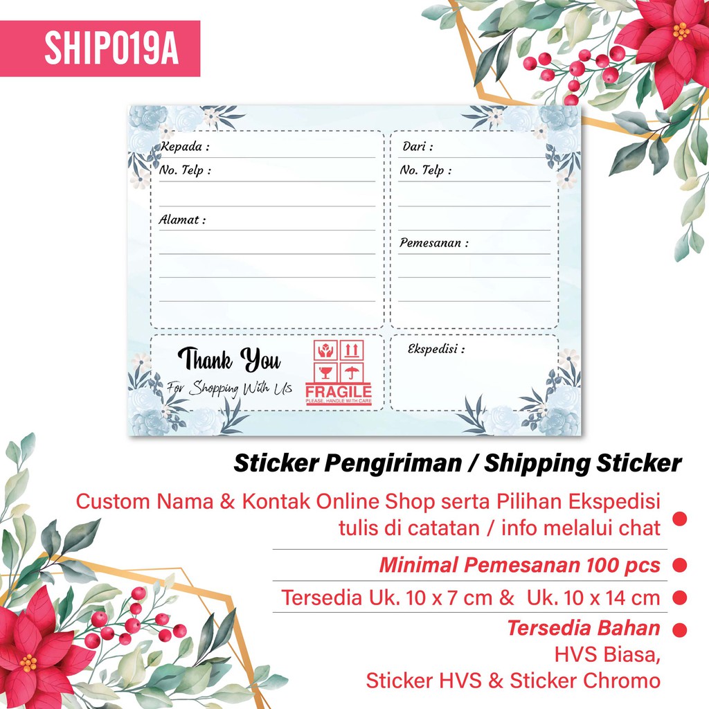 Jual Hanabi Shipping Sticker isi 16 pcs Stiker Label Pengiriman Kode ...