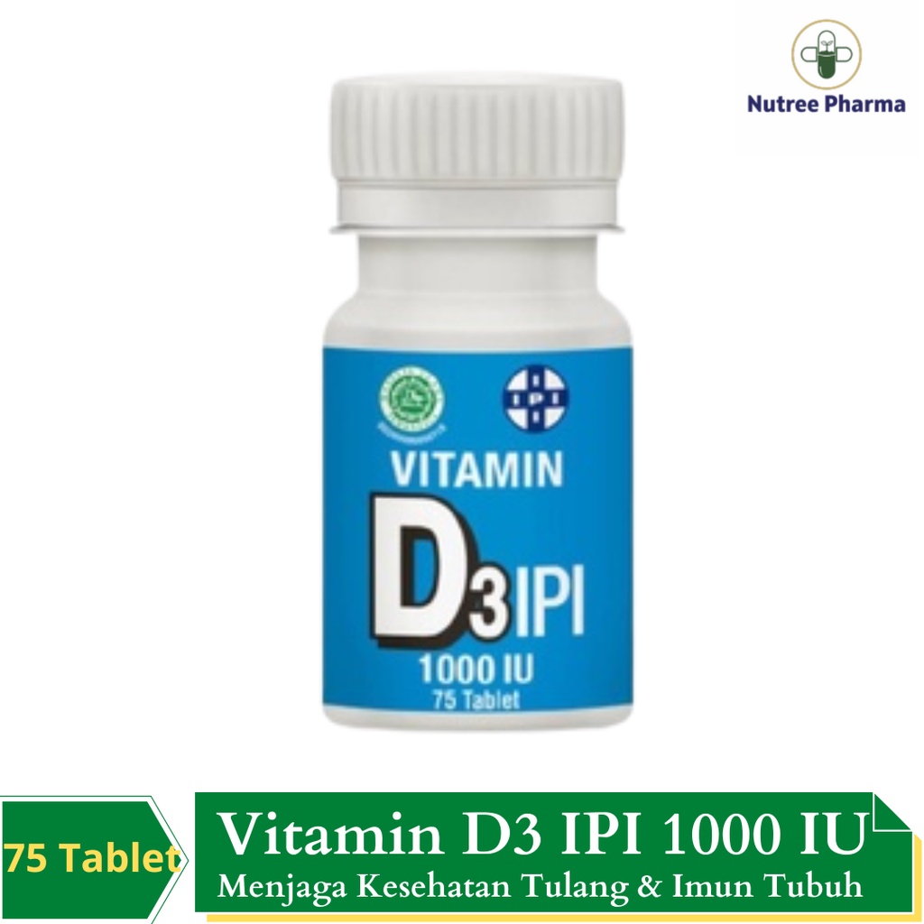 Jual VITAMIN D3 IPI 1000 IU BOTOL 75 TABLET | Shopee Indonesia