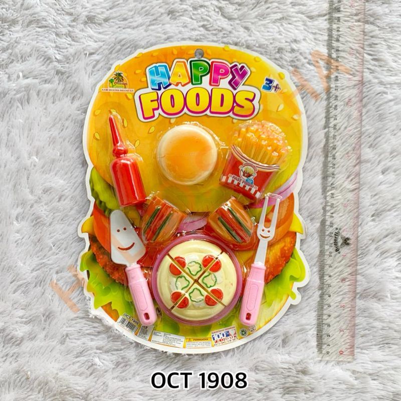 Jual MAINAN OCT 1908 HAPPY FOODS PIZZA BURGER HAMBURGER FRENCH FRIES ...