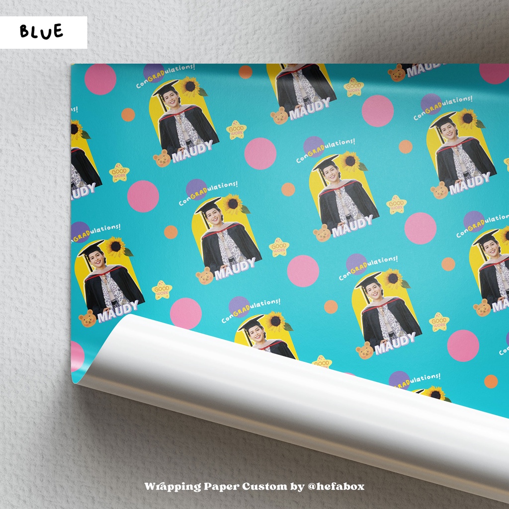 Jual Kertas Kado Custom Pattern Foto / Wrapping Paper Custom Hefabox ...