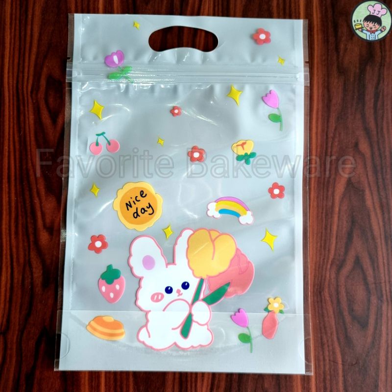 Jual Plastic Cookie Biscuit Packaging Zip Lock Rabbit Cute Plastik ...