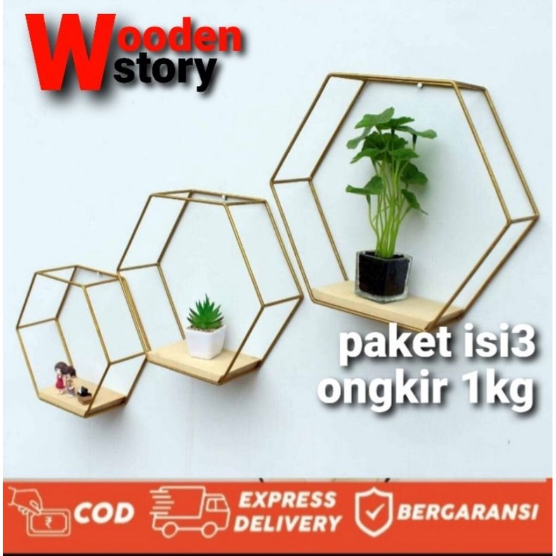 Jual Hiasan Dinding Rak Dinding (paket 3pcs ongkir 1kg) | Shopee Indonesia