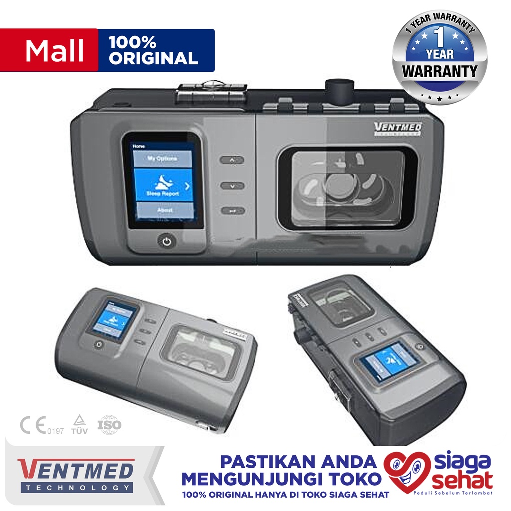 Jual Alat bantu tidur profesional BiPAP Respirator Sleep Apnea dan mendengkur - Ventmed ST30 DS ...
