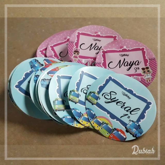 Jual Custom Stiker Cup Birthday/ Stiker label/ Stiker Cup Pudding ...