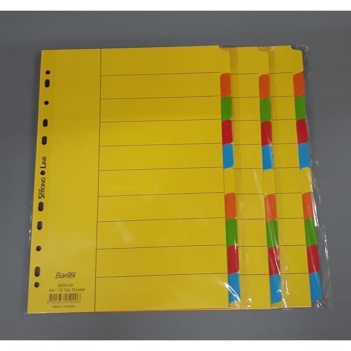 Jual FILE DIVIDER BANTEX 6050-00 A4 10 TAB INDEX | PEMBATAS | ATK ...