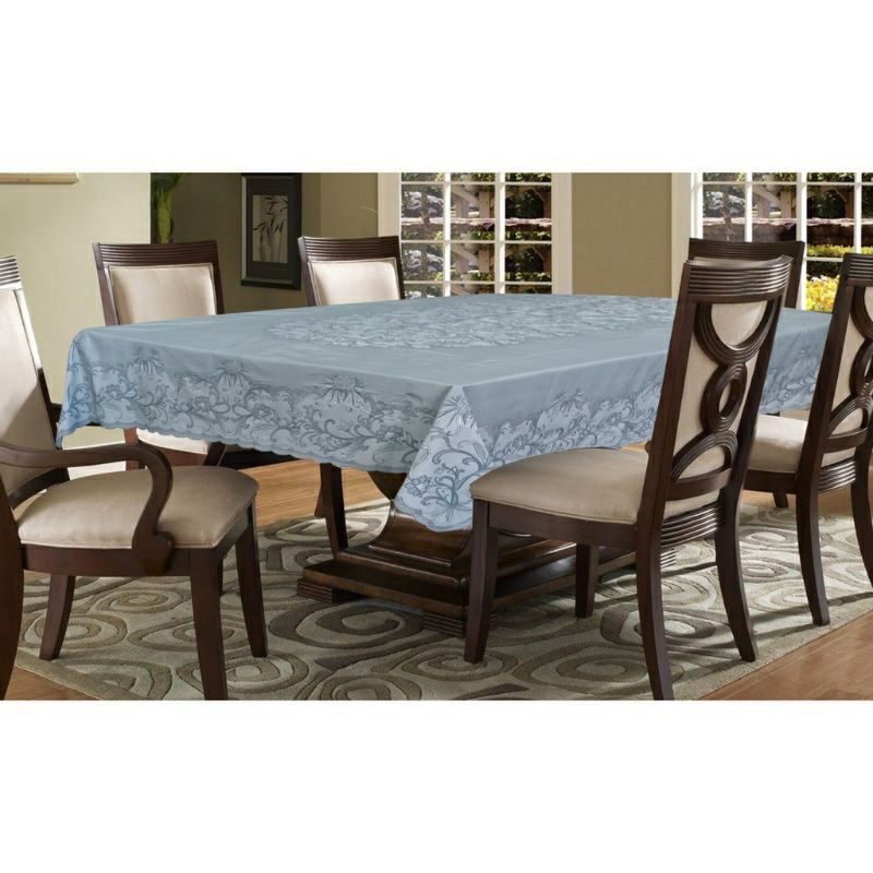 Jual taplak meja makan vinyl anti air abu abu uk. 137x183cm persegi ...