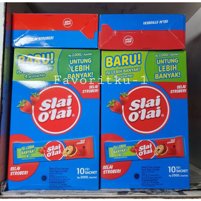Jual Slai Olai ~Biskuit Selai Strawberry atau Blueberry by Mayora 320 ...