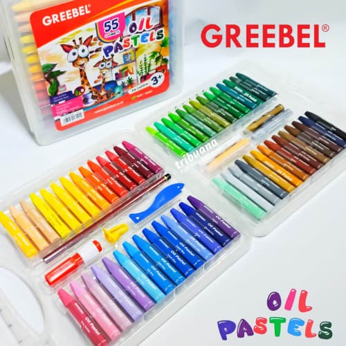 Jual Crayon / Oil Pastel 55 Warna - Grebeel GREEBEL ORIGINAL | Shopee ...