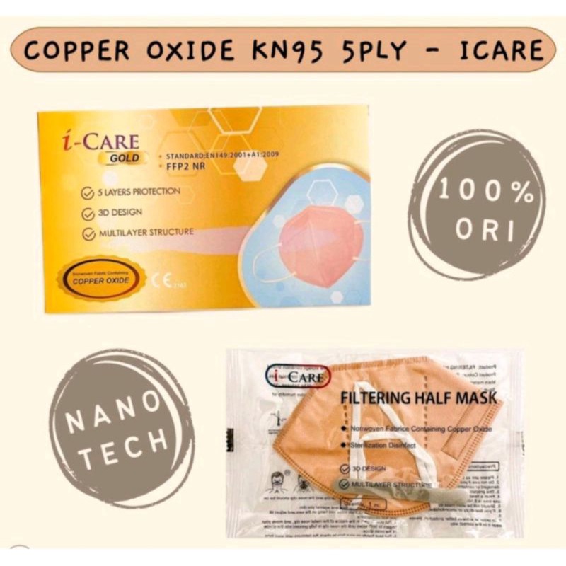 Jual KN95 Anti Virus i-Care Gold - Masker KN95 3D FFP2NR AntiVirus Mask ...