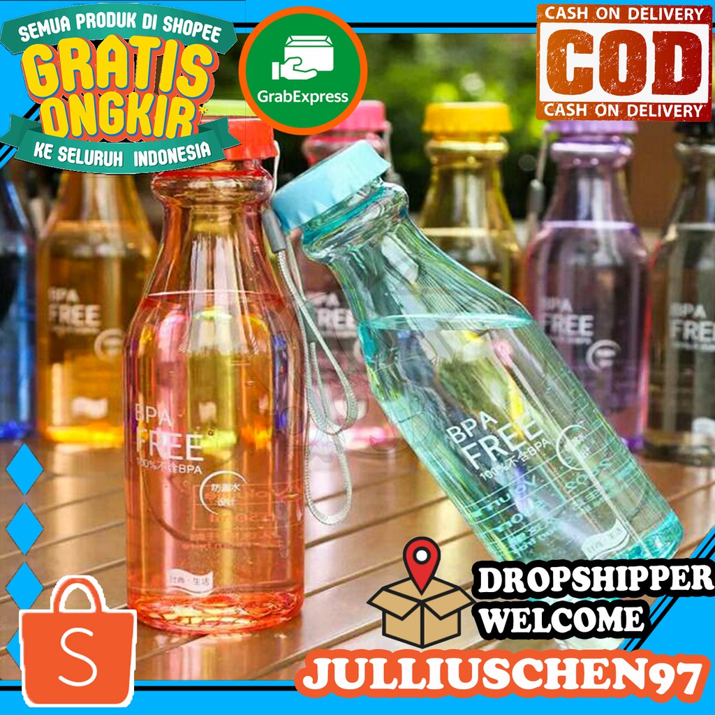 Jual JJ CHEN Botol Minum BPA Free Bottle Transparant Doff / Clear 550ML ...