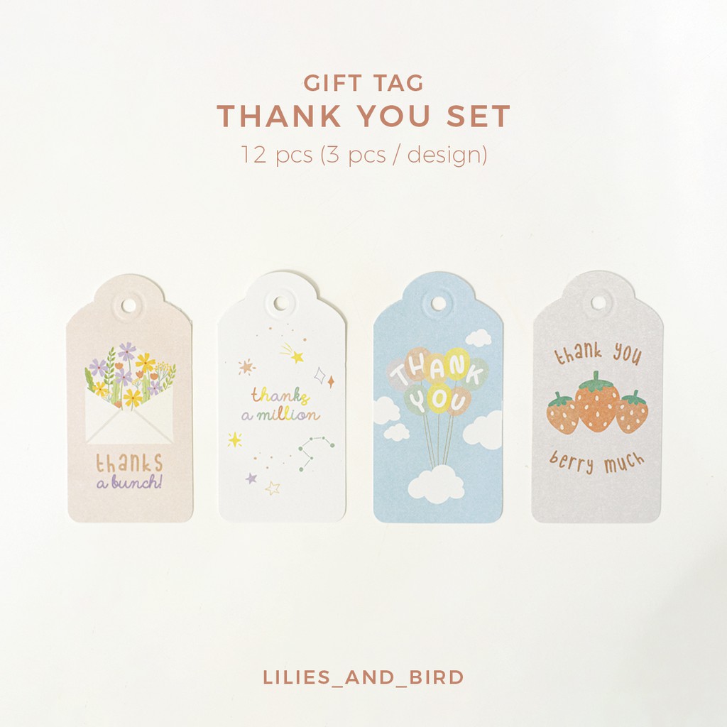 Jual Gift Tag Set | Thank You Series | Shopee Indonesia