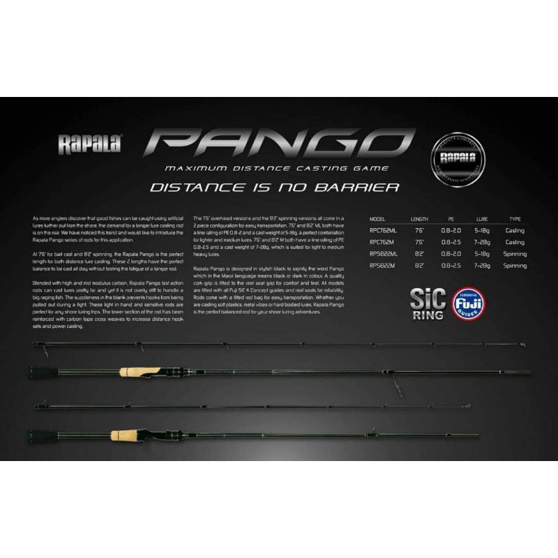 Jual Rod Joran Casting Rapala Pango BC & Spinning | Shopee Indonesia
