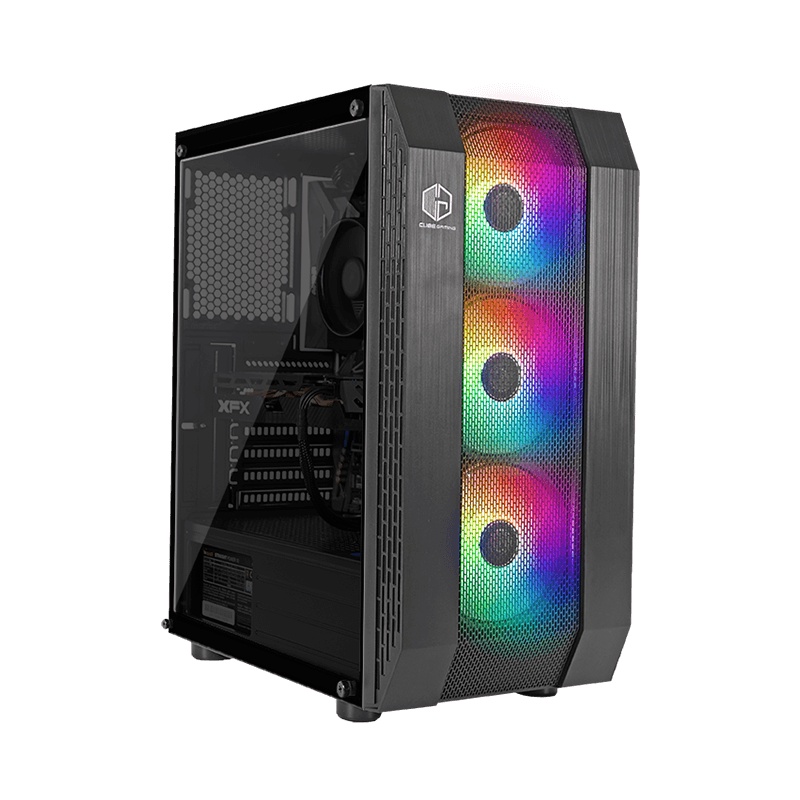 Jual Case PC Gaming Cube Gaming Frins Free 3 Fan RGB ATX Gaming Case ...