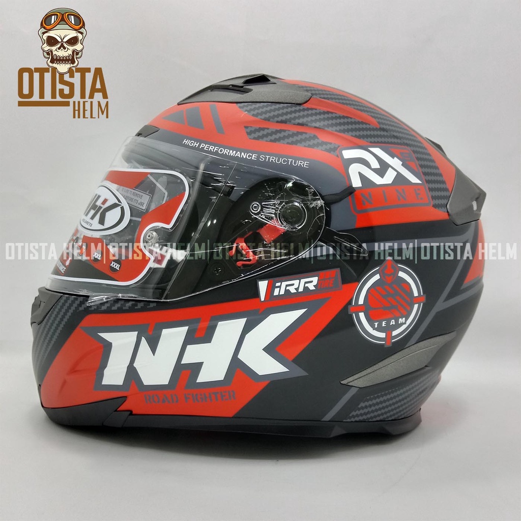 Jual HELM FULLFACE NHK RX9 RACER-X BLACK RED DOFF DOUBLE VISOR | Shopee ...