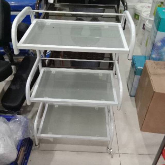 Jual Trolley facial troli rak kaca trolley salon meja alat salon ...