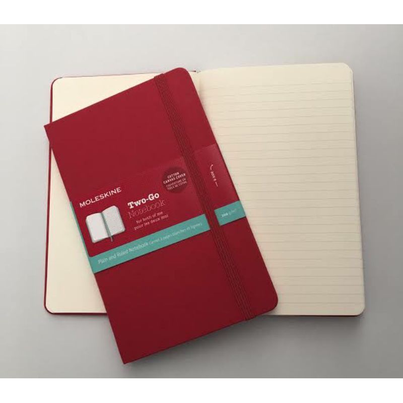 Jual Moleskine Two Go Notebook (Plain & Ruled in one Notebook) | Shopee ...
