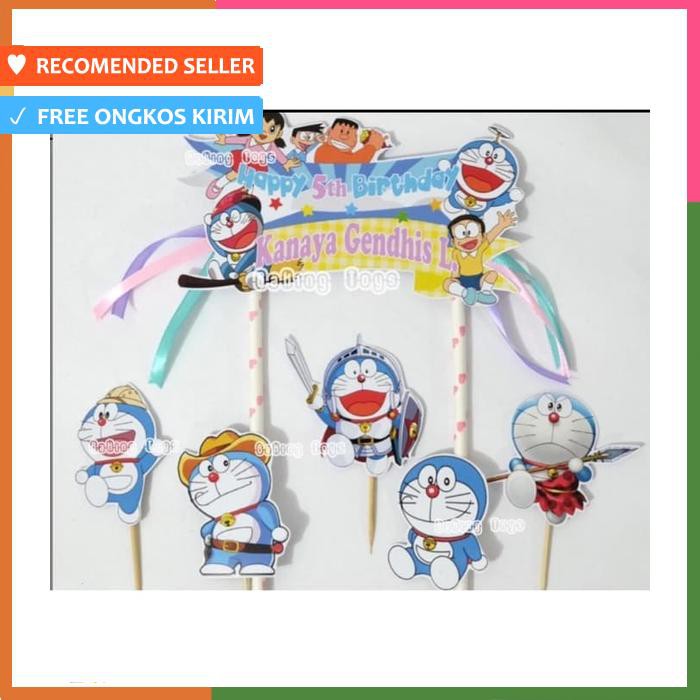 Jual TOPPER CAKE BIRTHDAY DORAEMON RIBBON | Shopee Indonesia